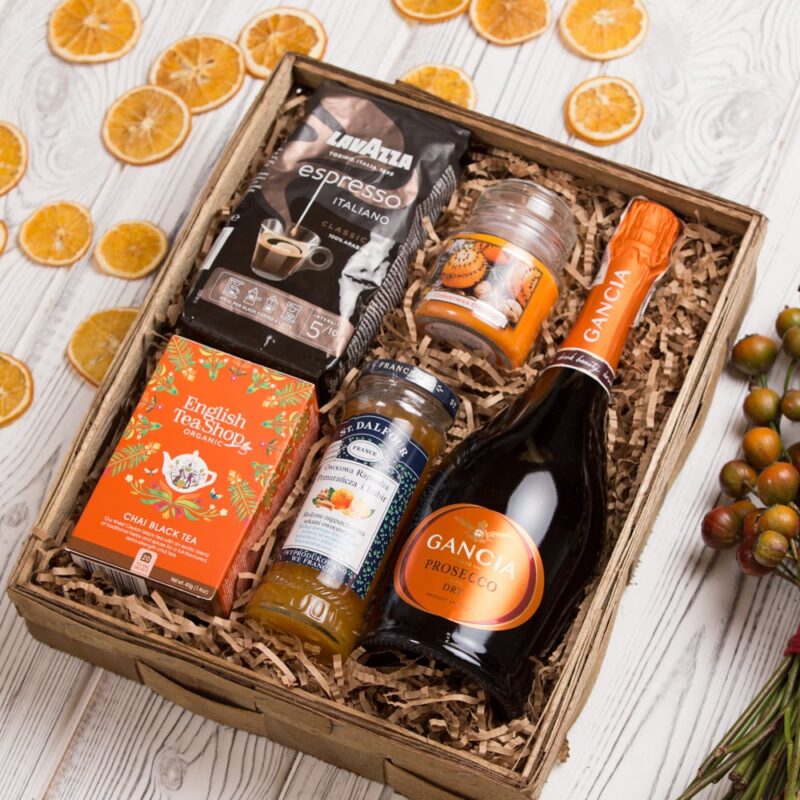 Kosz prezentowy z Prosecco Gancia, kawą i herbatą - Amy | Dobra Cena ...